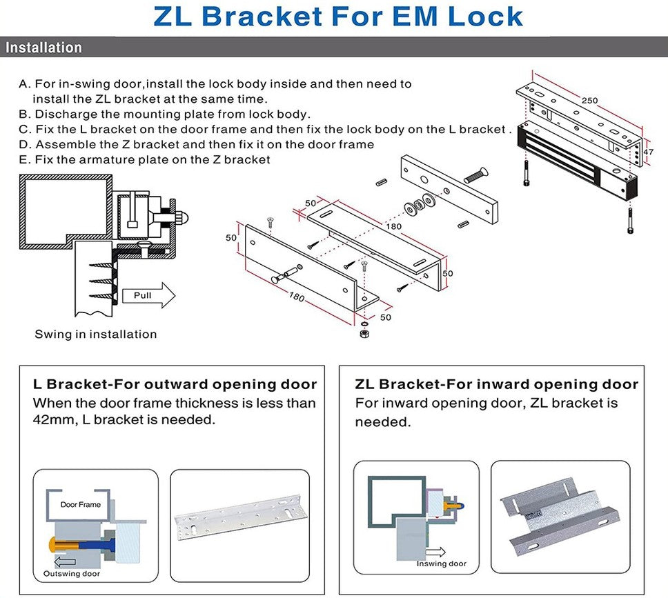 ZL Bracket For Door Access EM Lock – wme.my