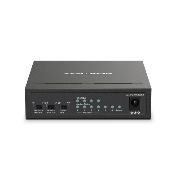 Mercusys MS106LP 6-Port 10/100Mbps Desktop Switch with 4-Port PoE+ – wme.my