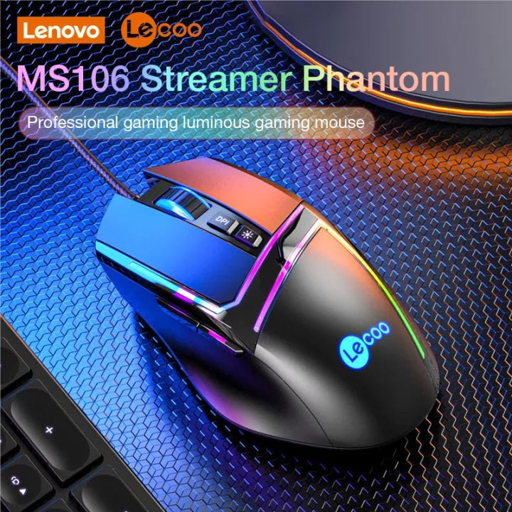 Lenovo Lecoo MS106 7 Button 3200 CPI Optical Gaming Mouse – wme.my