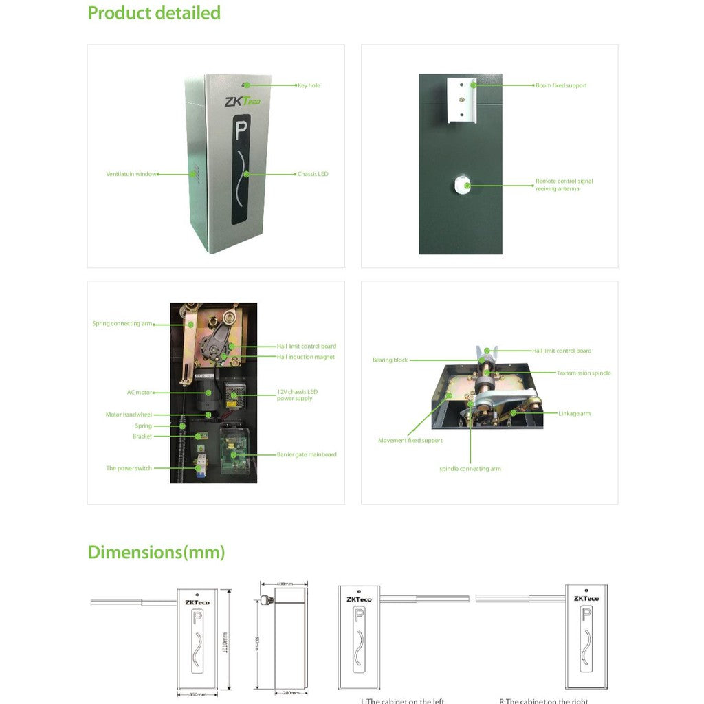 ZKTECO CMP200(L) / CMP200(R) Automatic Barrier Gate Come 4.5 meters ...