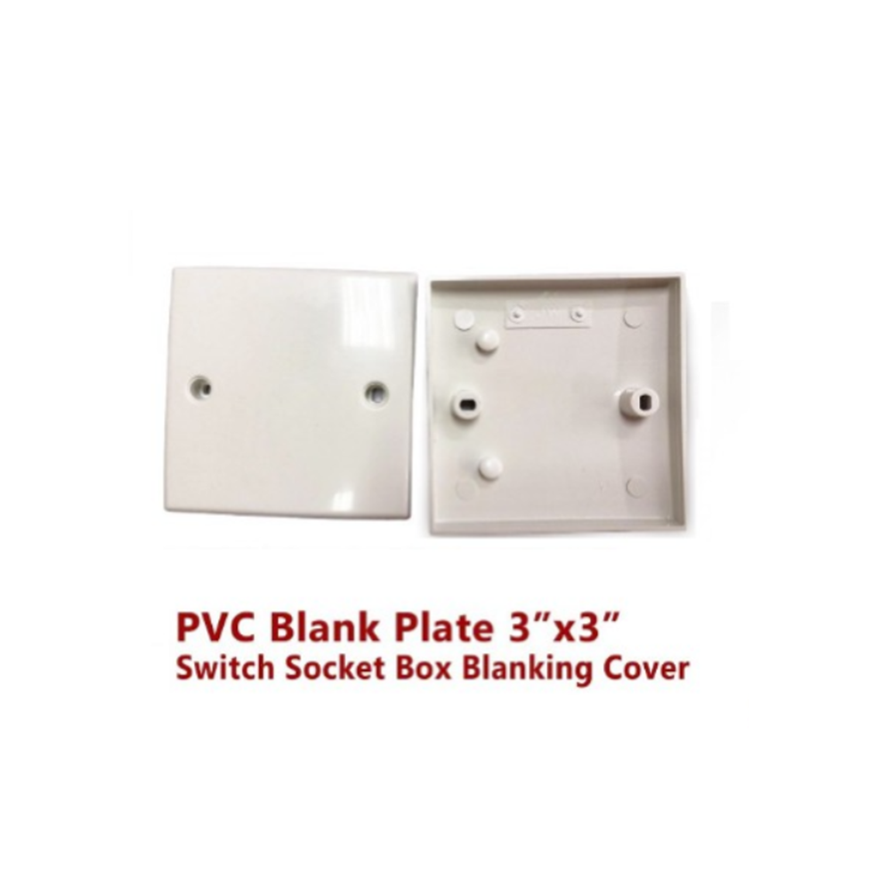 PVC Blank Plate 3"x3" Switch Socket Box Blanking Cover ( 1 Pcs ) – wme.my