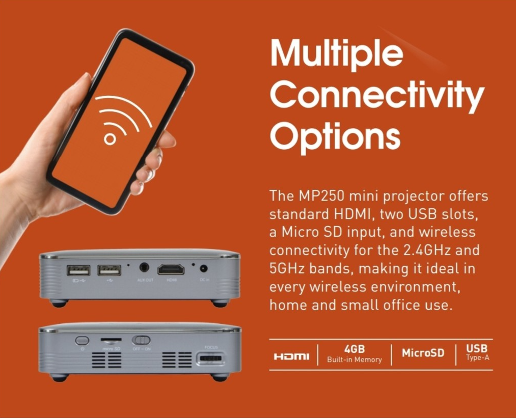 Canon Mini Projector MP250 Portable Mini Projector with up to 93" of s ...