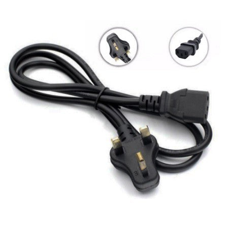 3 Pin UK Plug To Desktop PC/CPU Power Cord Supply Cable 1.2m / 1.5m ...