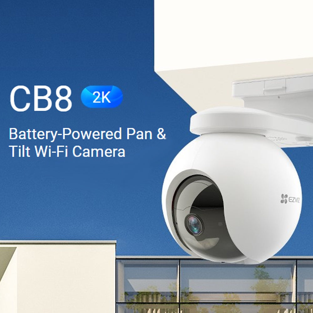 Ezviz CB8 2K 3MP 1296P Rechargeable Battery-Powered Pan & Tilt Wi-Fi W ...