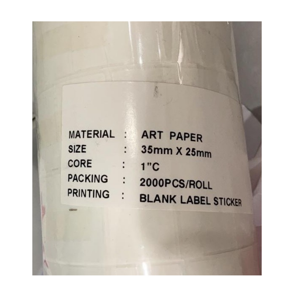 Art Paper Blank Label Sticker 35mm x 25mm (10rolls) – wme.my